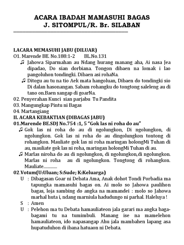 Acara Ibadah Mamasuhi Bagas | PDF | Agama & Spiritualitas
