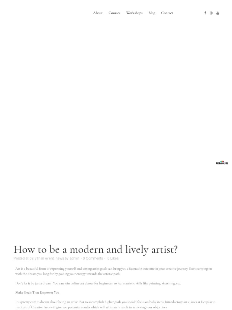 Deepakriti Com How To Be A Modern and Lively Artist | PDF