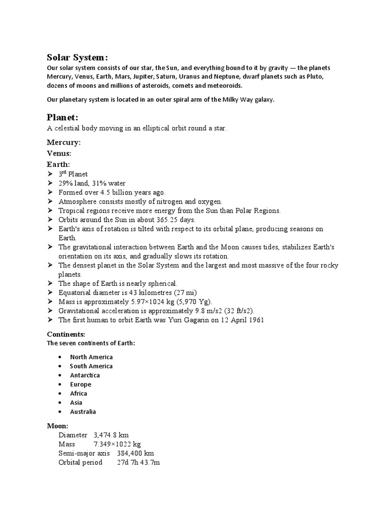 Planets and Their Moons | PDF | Planets | Solar System