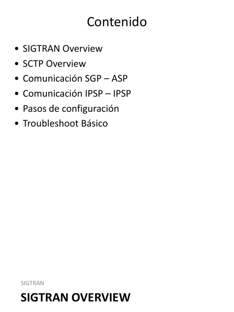 SIGTRAN Overview | PDF | Protocolos de internet | Estándares de red