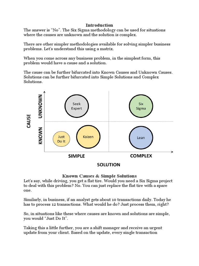 Causes and Solution Matrix | PDF | Six Sigma | Business