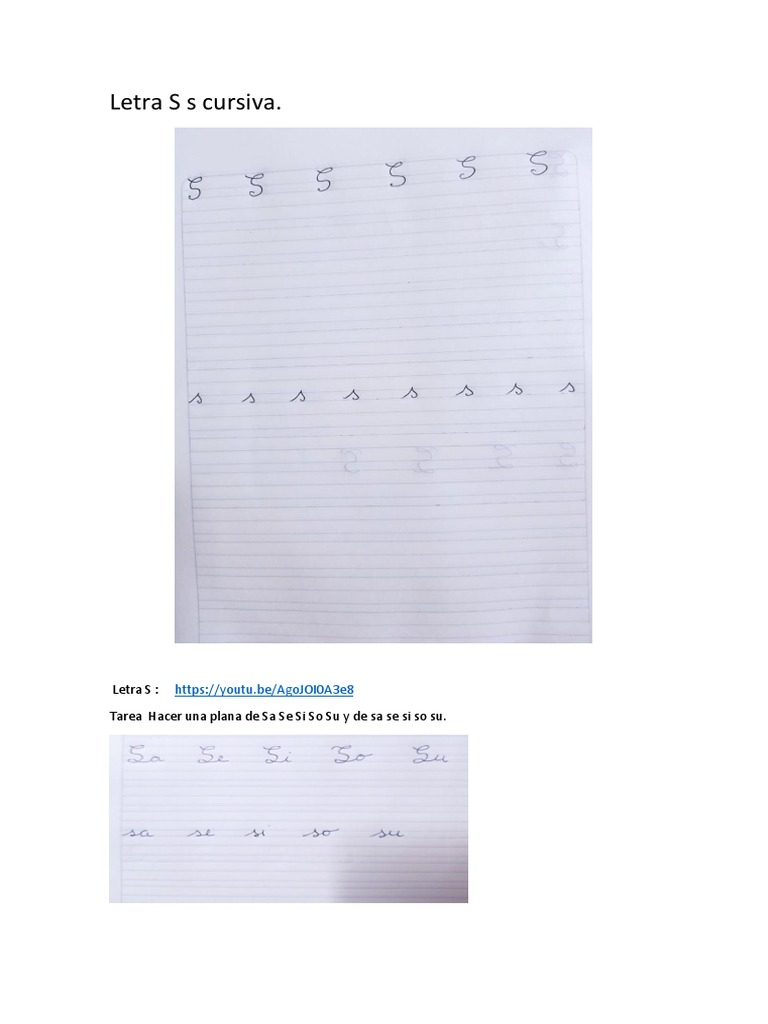Letra S S Cursiva | PDF