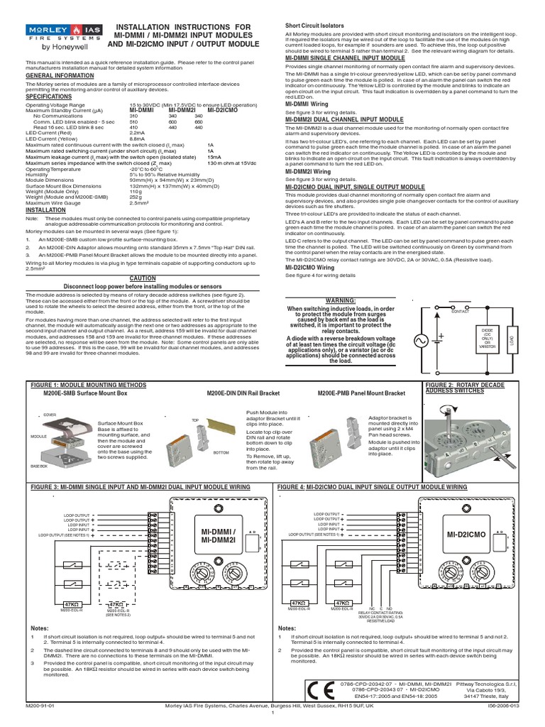 I56-2006-013 Mi-Dmmi Mi-Dmm2i Mi-D2icmo | PDF | Switch | Relay
