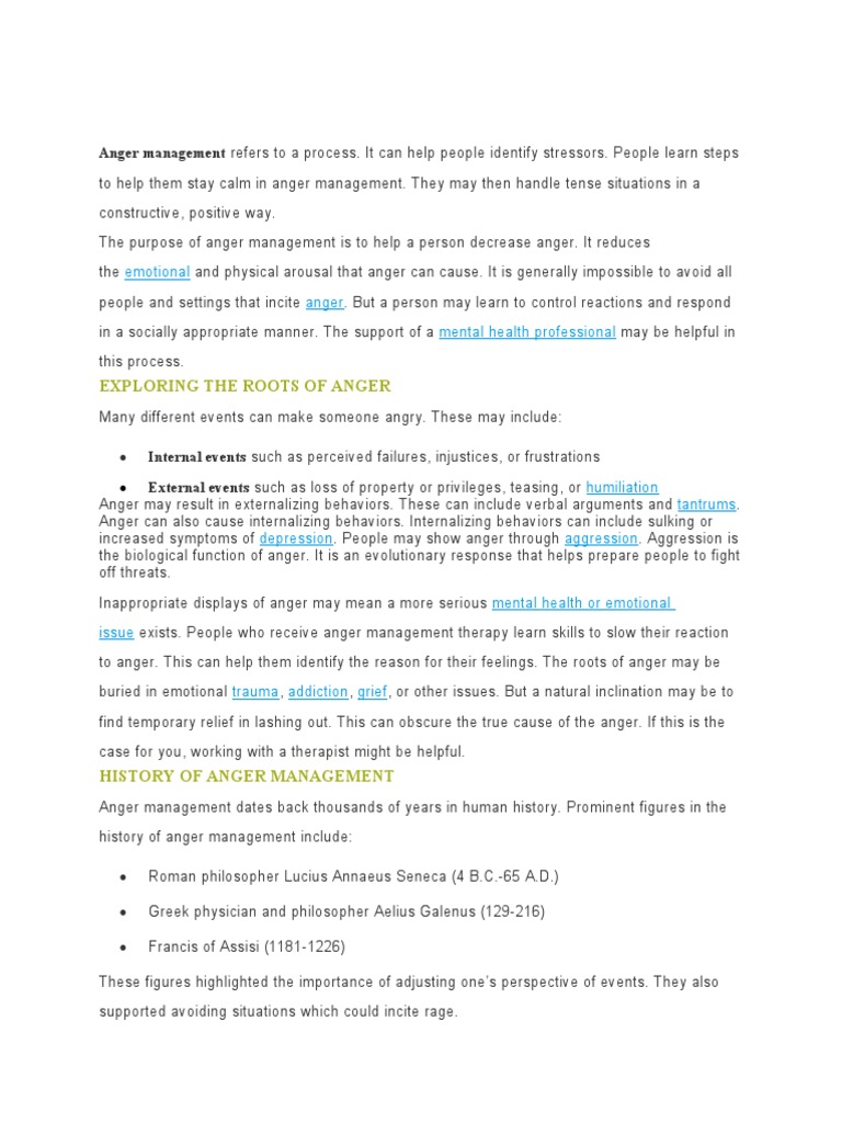 Exploring The Roots of Anger | PDF | Anger | Cognitive Behavioral Therapy