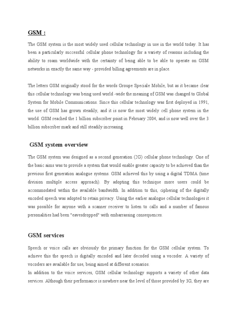 GSM System Overview | PDF | Mobile Technology | Telecommunications