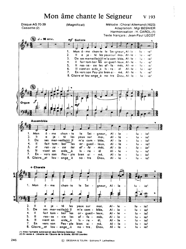Mon Âme Chante Le Seigneur | PDF