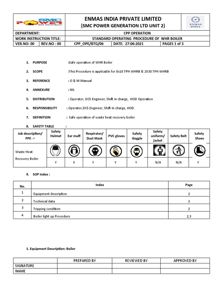 Enmas India Private Limited: (SMC Power Generation LTD Unit 2) | PDF ...