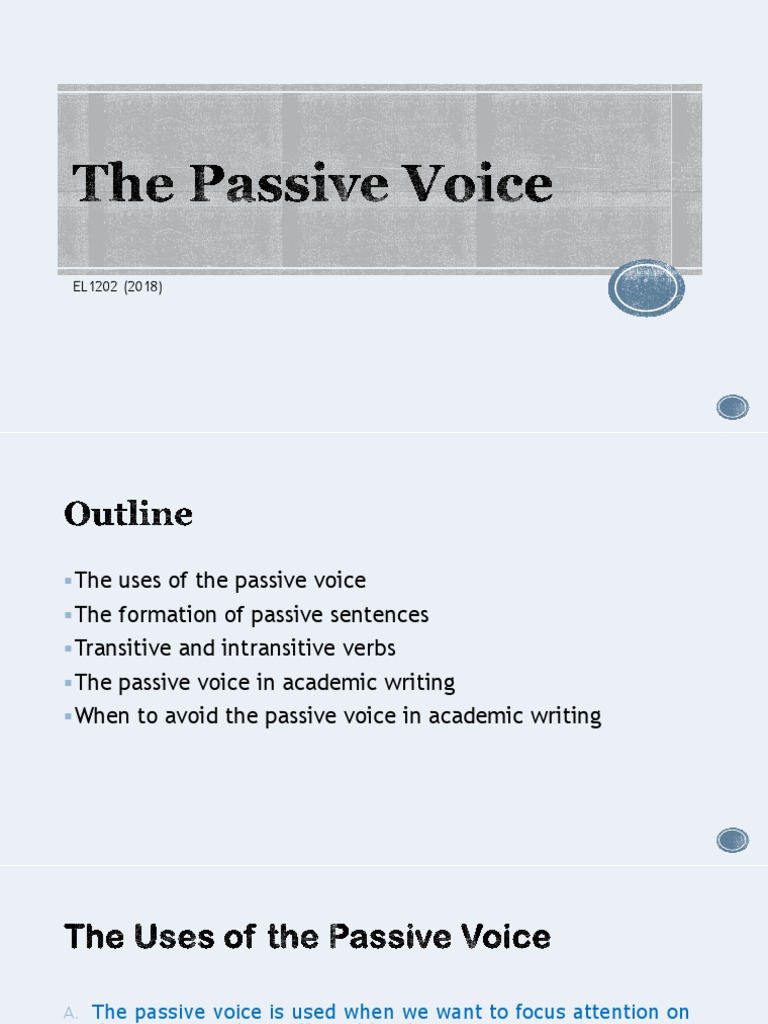 The Presentation On Passive Voice | PDF | Verb | Morphology
