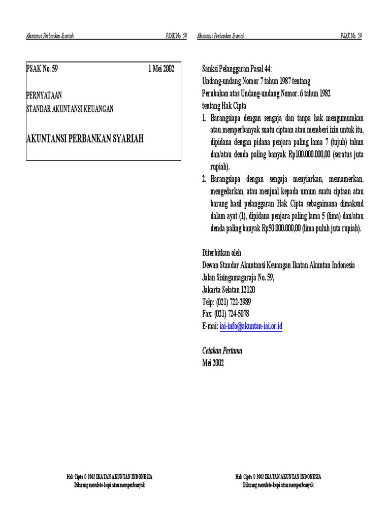 Psak 59 Akuntansi Perbankan Syariah | PDF