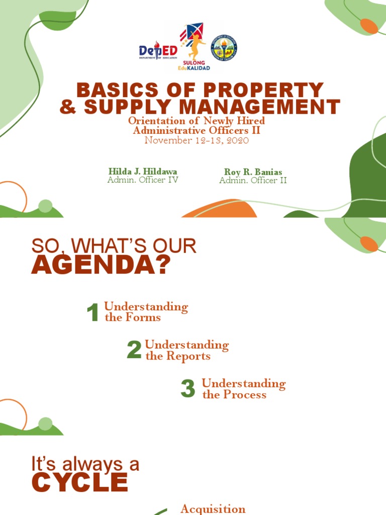 Property & Supply Management Basics | PDF | Economies | Supply Chain ...