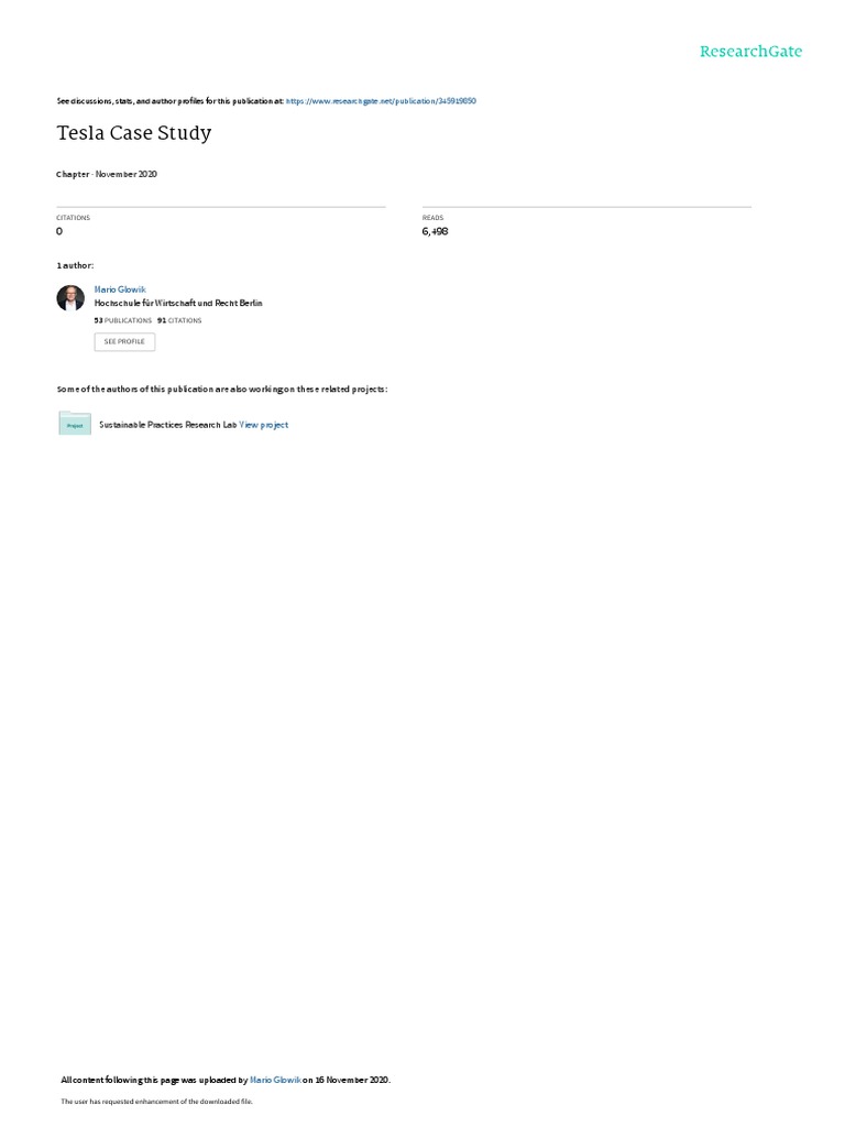 Tesla Case Study: November 2020 | PDF | Car | Vehicles