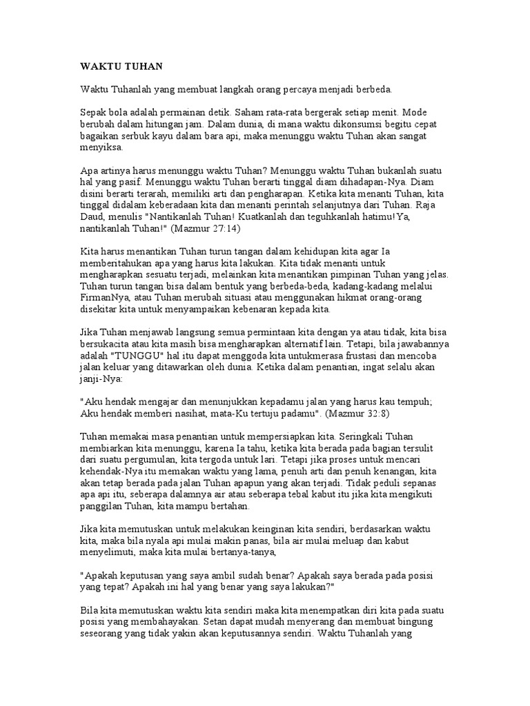 Waktu Tuhan | PDF