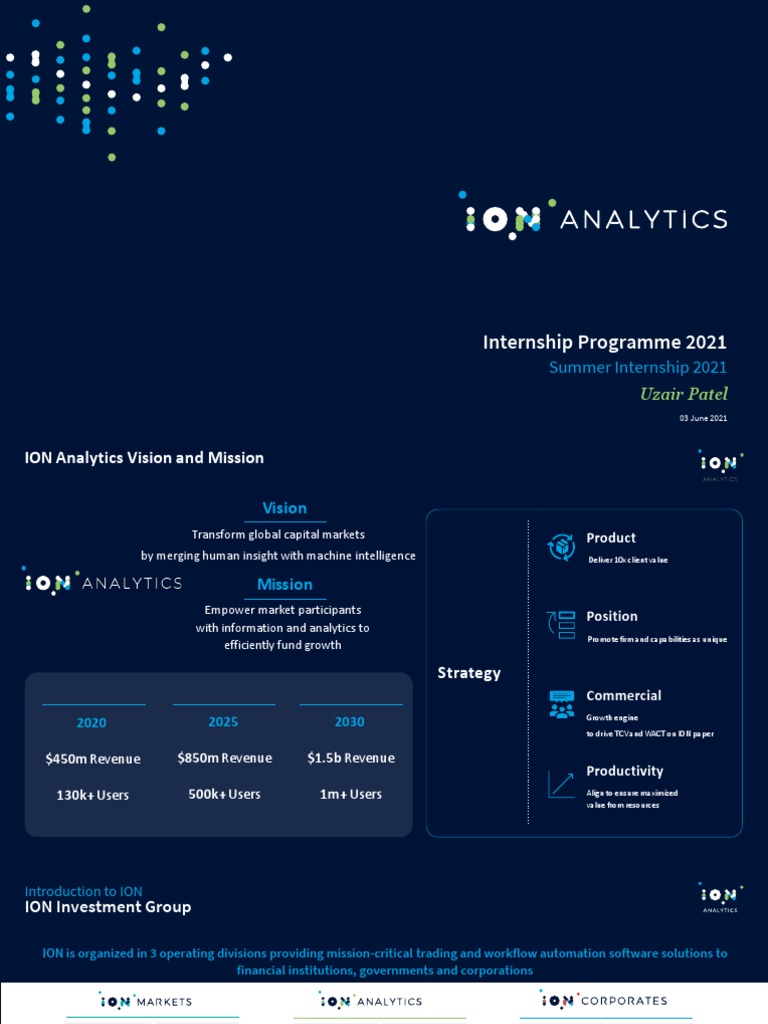 ION Analytics Summer Internship 2021 | PDF | Analytics | Investment Banking