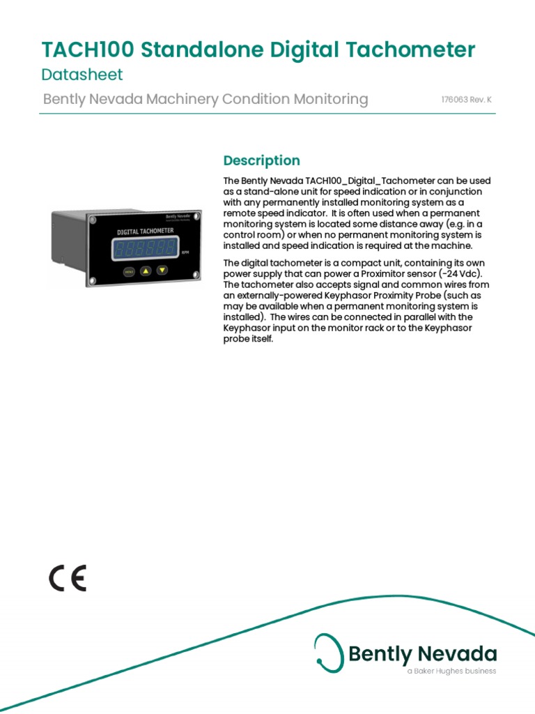 BN TACH100 Standalone Digital Tachometer Datasheet 176063 | PDF ...