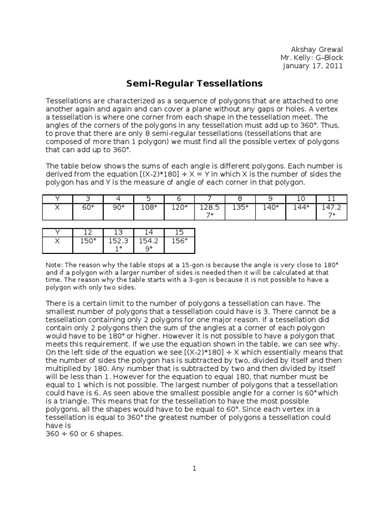 Understanding Semi-Regular Tessellations | PDF | Polygon | Triangle