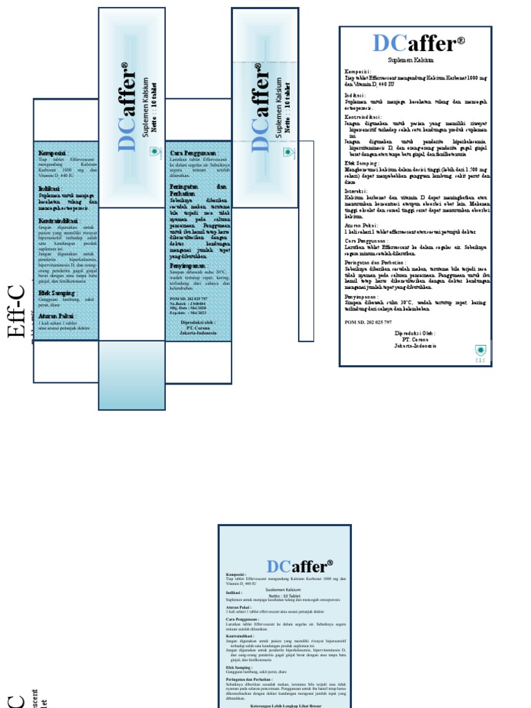 Kemasan Tablet Effervescent DCaffer Fix (Udah Digroup) | PDF