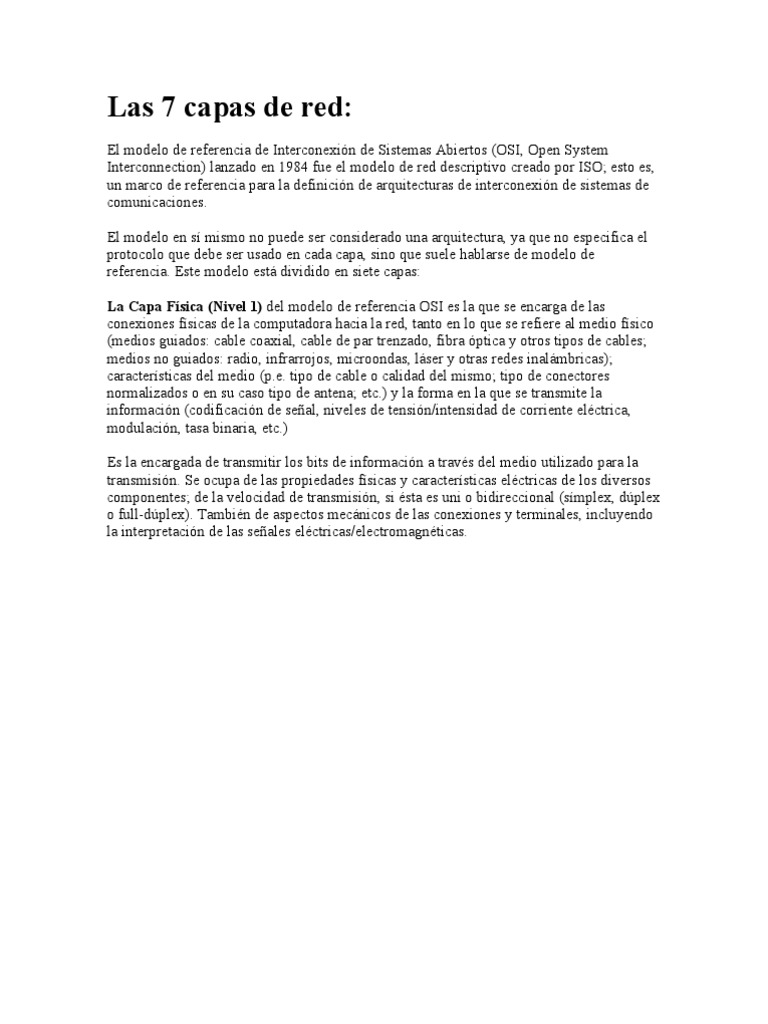 Las 7 Capas de Red | PDF | Dirección IP | Modelo osi