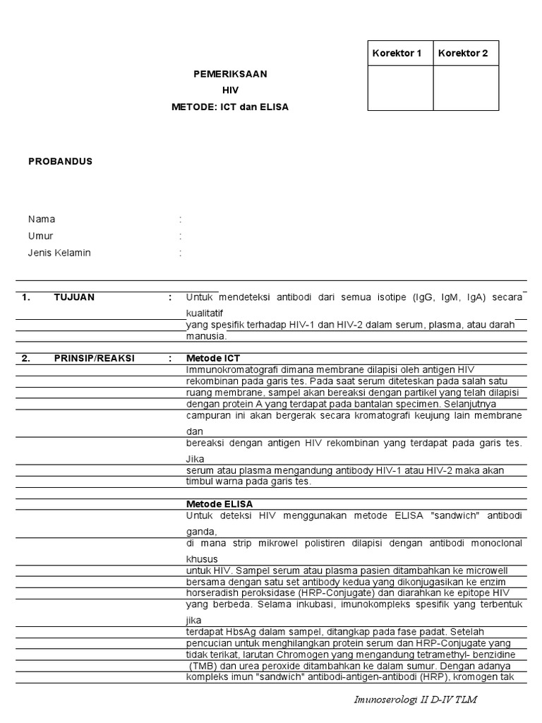 Destiana S - Pemeriksaan HIV Metode ICT Dan ELISA | PDF