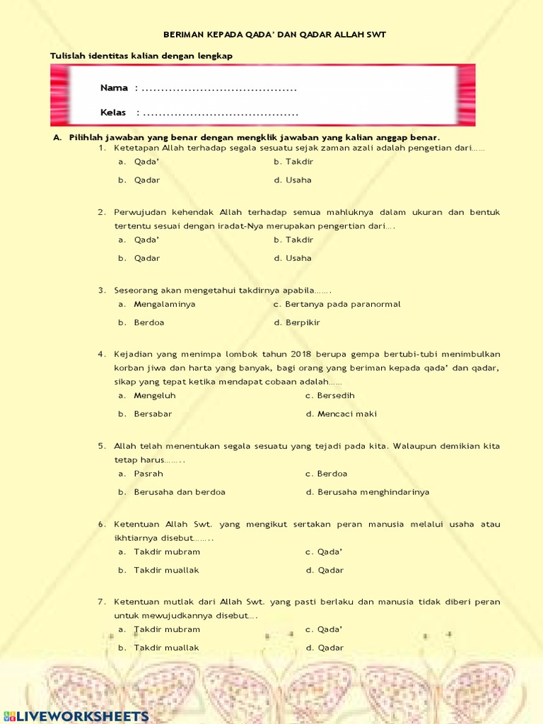 Soal Qada Dan Qadar Pdf