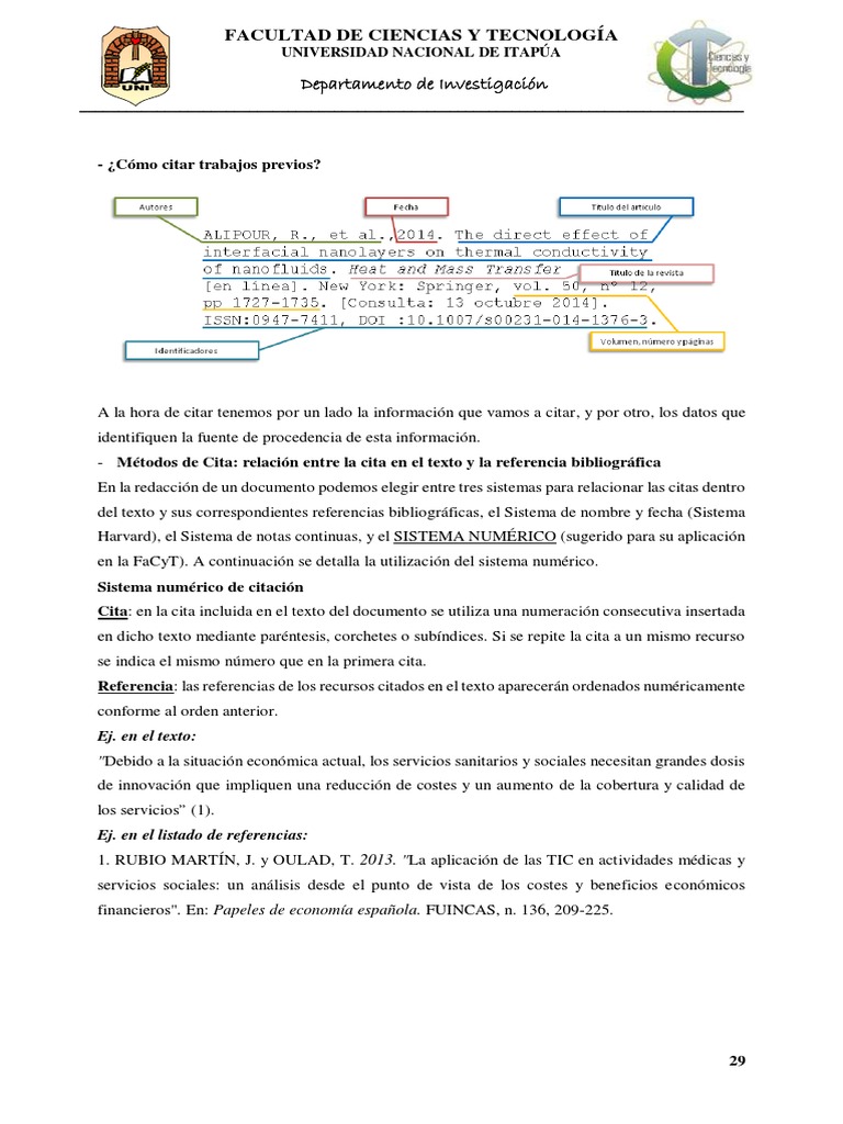 Citas ISO 690 NUMERICO CYT | PDF | Citación | Science