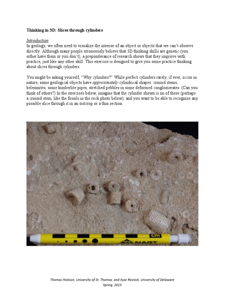 Cylinder Slicing Exercise.v2 | PDF | Geometry | Space