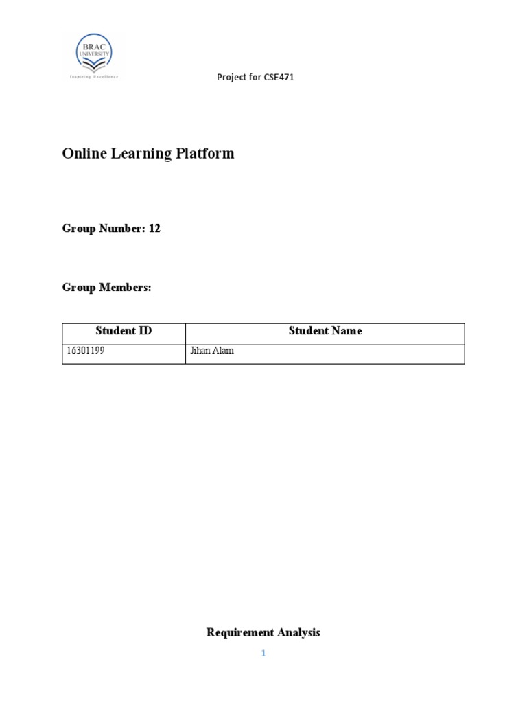 Online Learning Platform Requirements | PDF | User (Computing) | Password