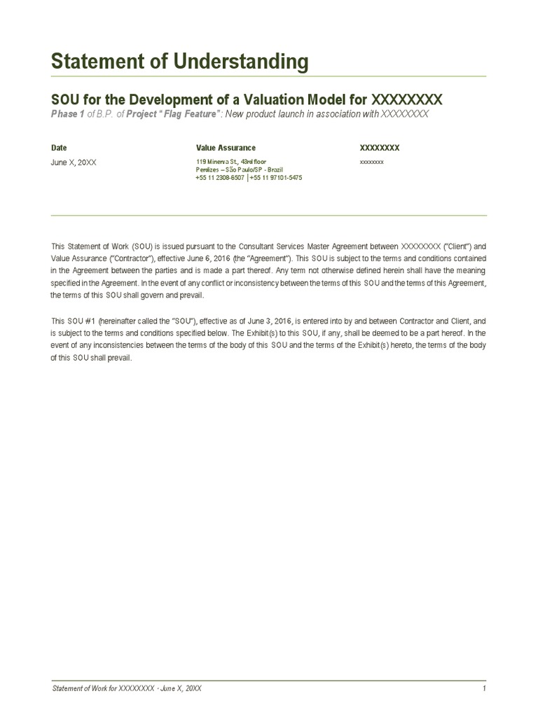 Statement of Understanding | PDF | Valuation (Finance) | Internal Rate ...