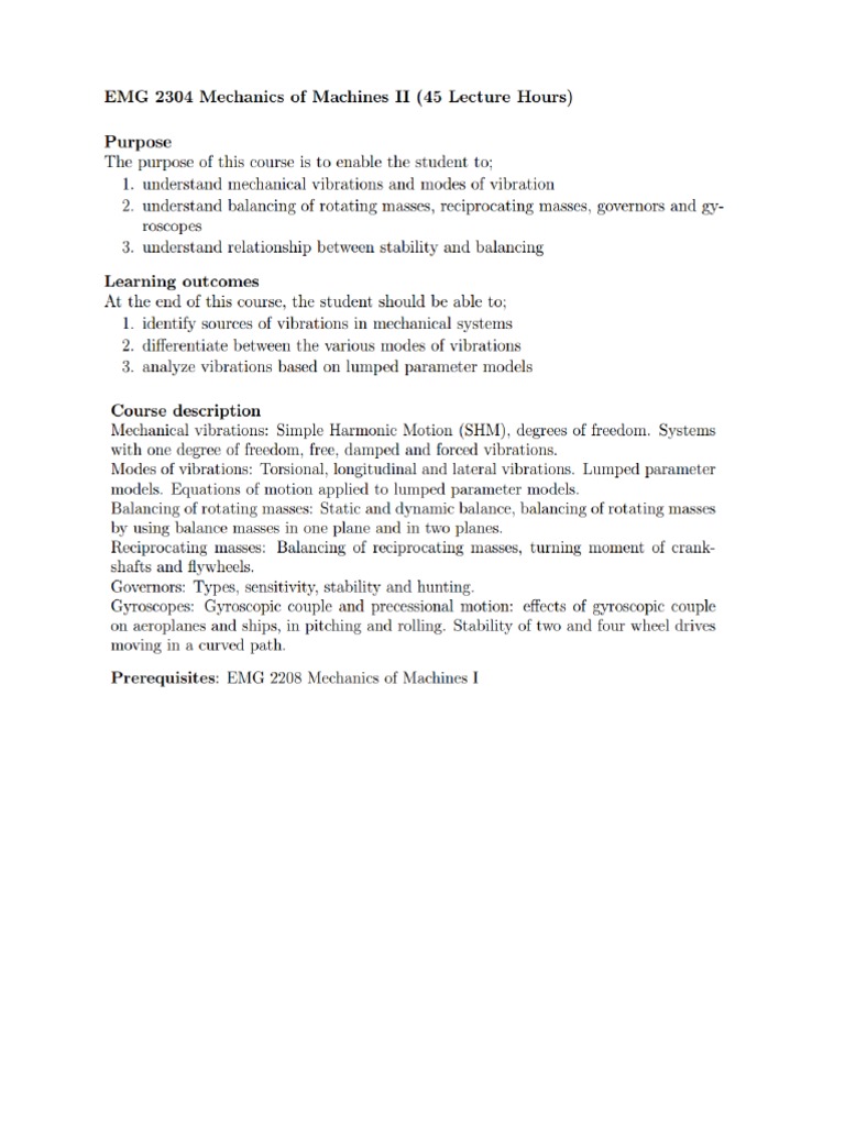 Mechanics of Machine 2 Notes | PDF | Force | Engines