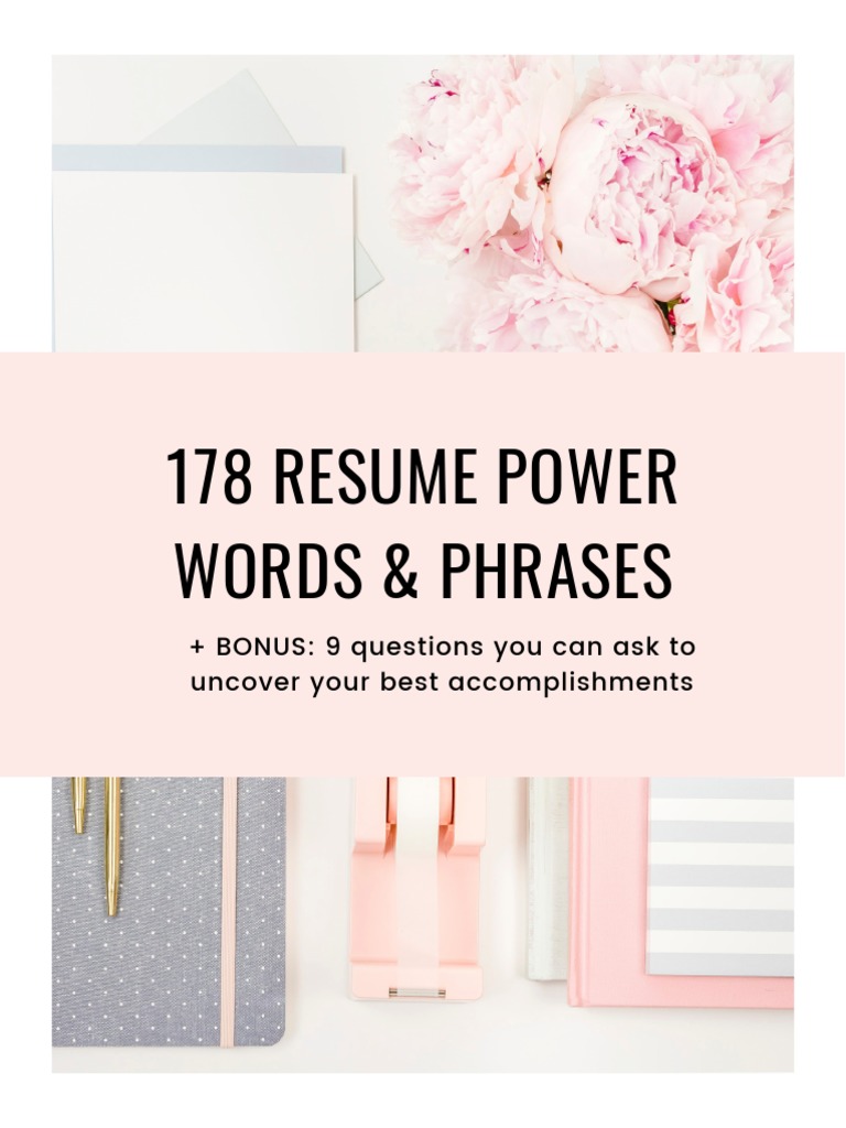 It's Here! Your Free Guide: 178 Resume Power Words & Phrases | Download ...