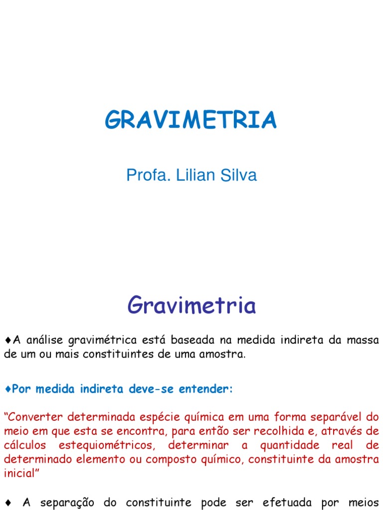 Análise gravimétrica: princípios e aplicações | PDF | Precipitação ...