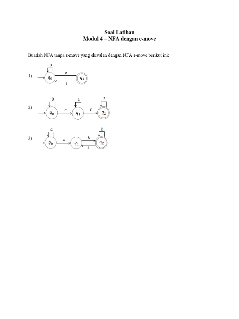 4-NFA Dengan E-Move (Soal Latihan) | PDF | Komputer