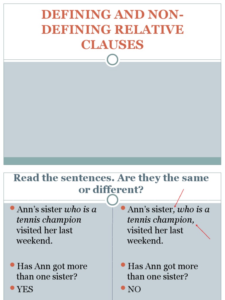 Defining and Non-Defining Relative Clauses | PDF
