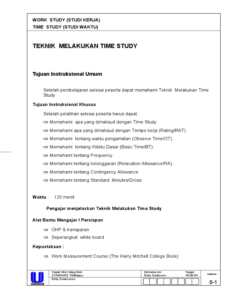 Time Study | PDF