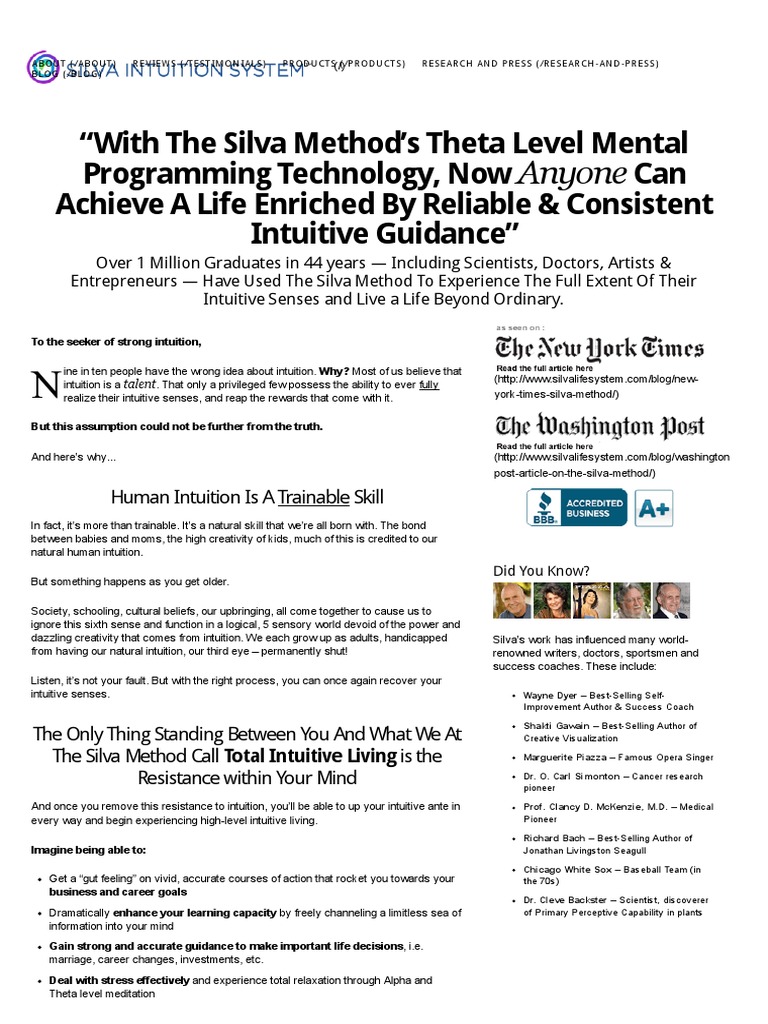 Theta Level Mental Programming by Silva Intuition System | PDF ...