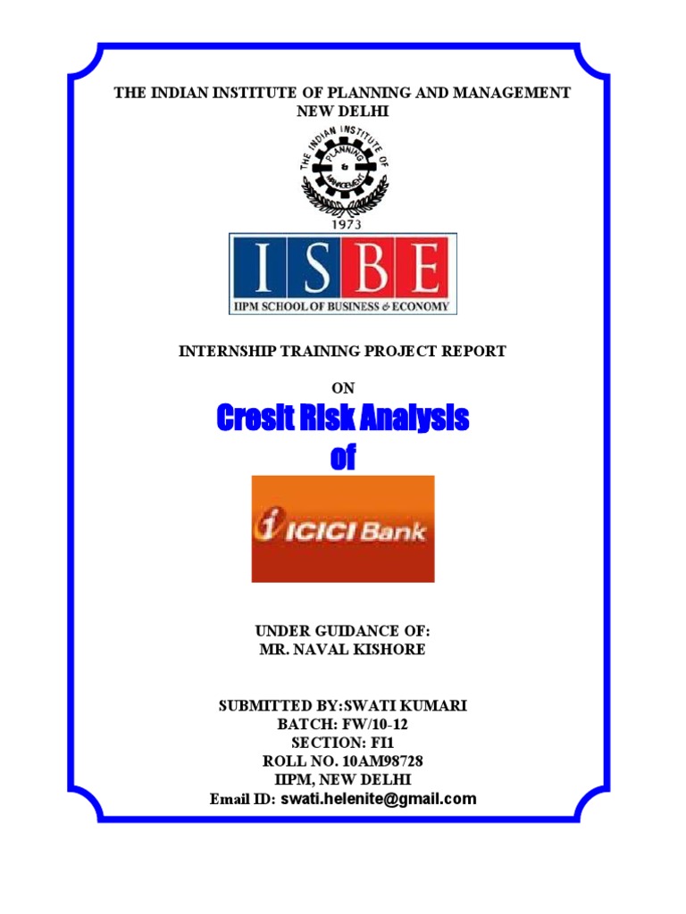 Credit Risk Analysis in ICICI Bank SWATI KUMARI | PDF | Credit Risk | Money