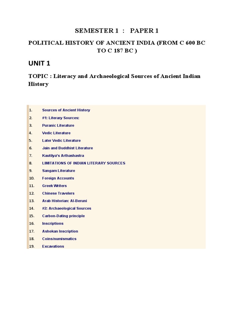 Ancient India Sources | PDF | Sutra | Vedas