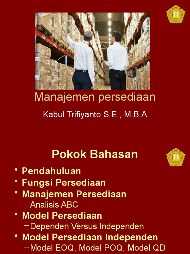 Panduan Manajemen Persediaan | PDF | Pengelolaan Keuangan & Uang | Komputer