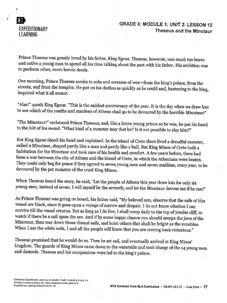 Theseus and The Minotaur | PDF