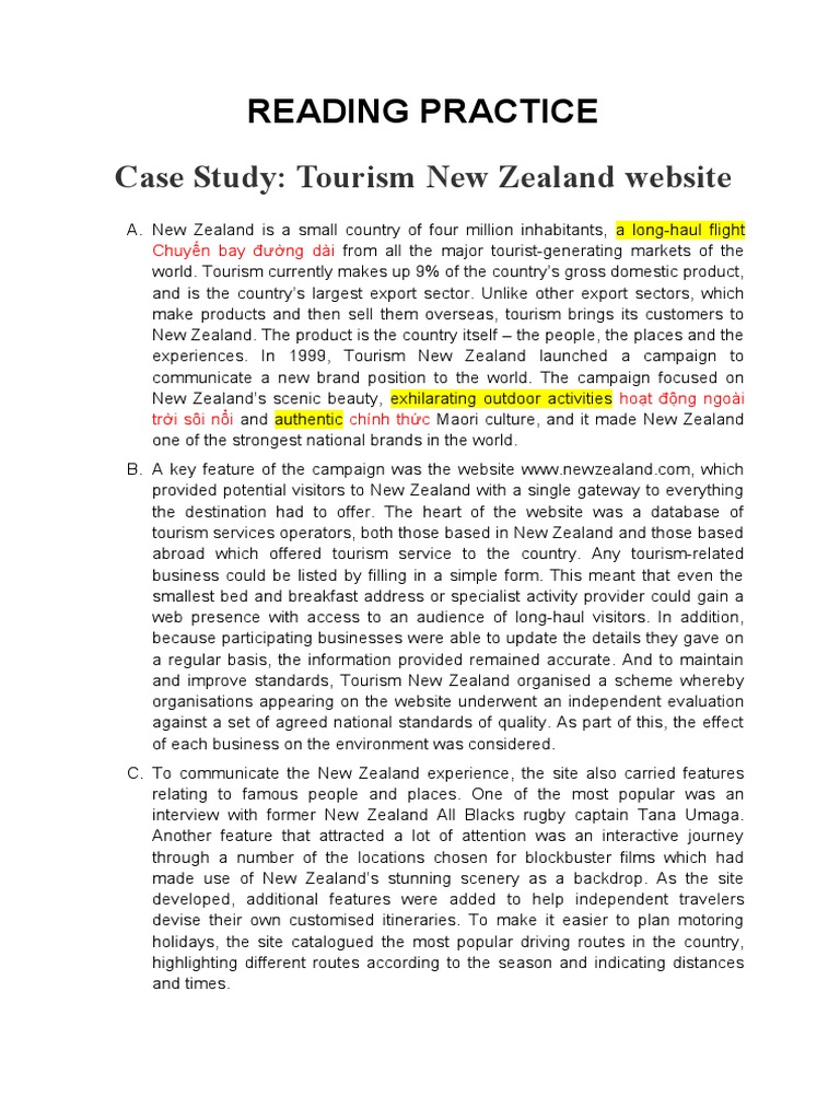 Case Study: Tourism New Zealand Website | PDF | Coconut | Cinnamon