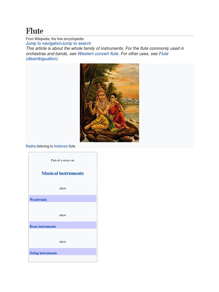 Flute: Jump To Navigationjump To Search | PDF | Flute | Musical Instruments