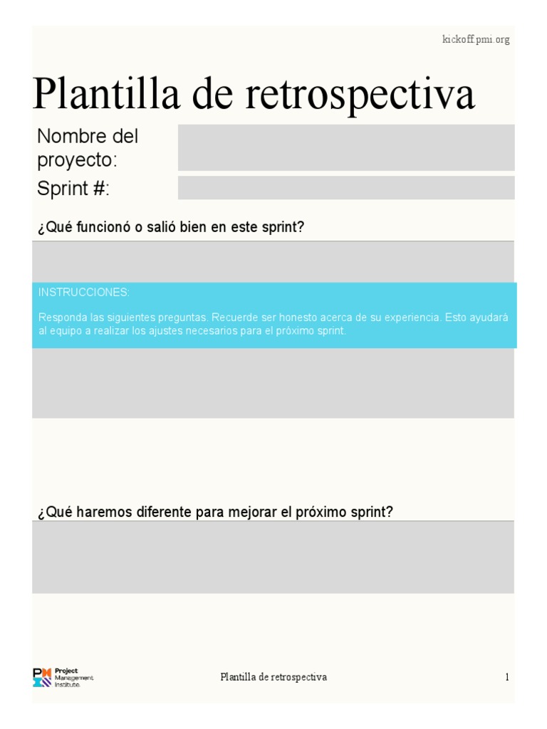 Plantilla de Retrospectiva | PDF