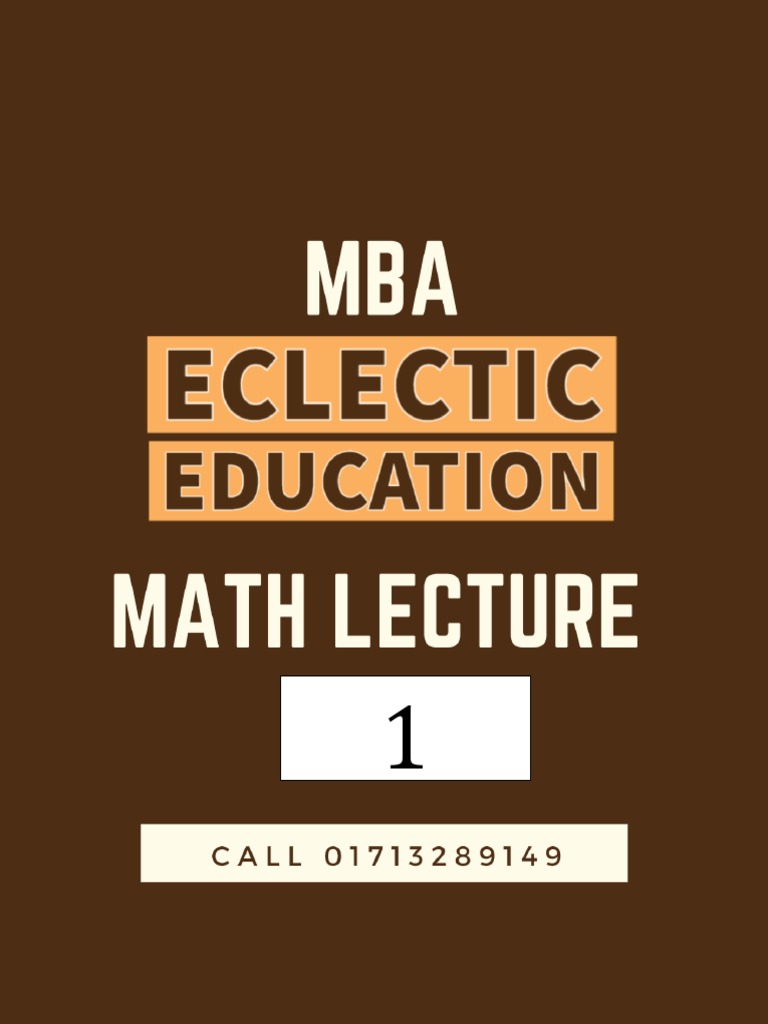 MBA Math Lecture 01 | PDF | Numbers | Prime Number