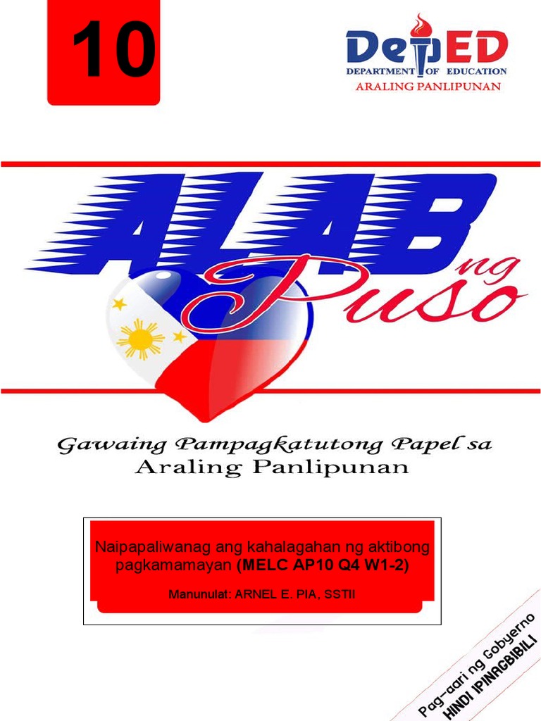 Naipapaliwanag Ang Kahalagahan NG Aktibong Pagkamamayan (MELC AP10 Q4 W1-2) | PDF
