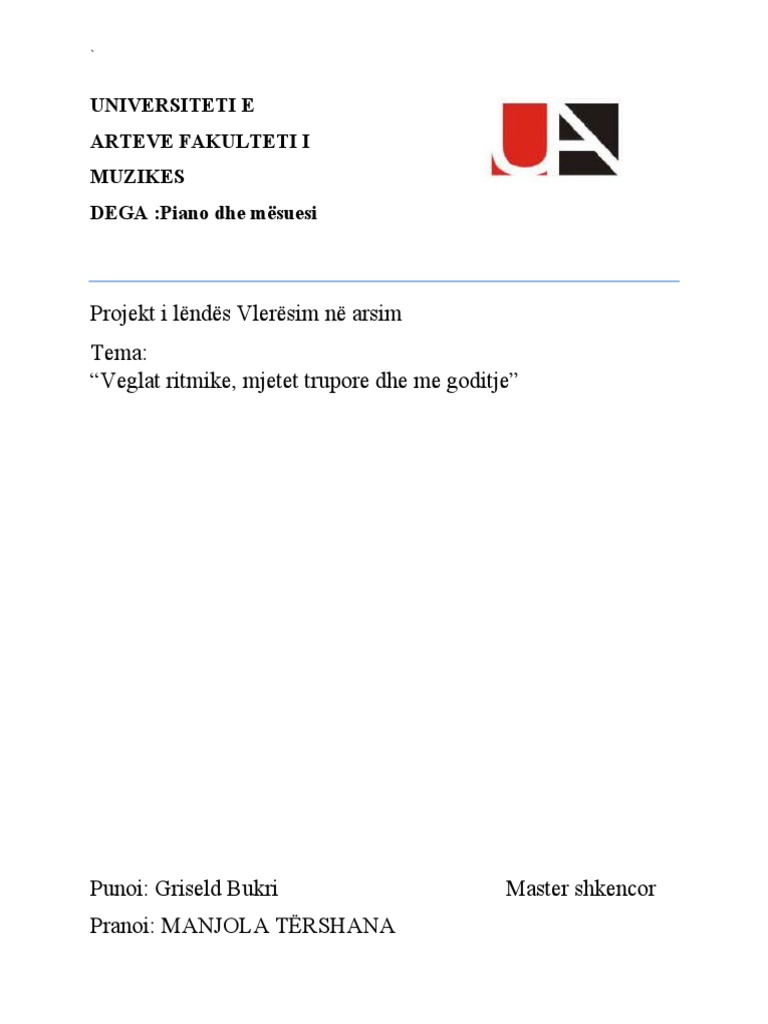 Veglat Ritmike, Mjetet Trupore Dhe Me Goditje | PDF