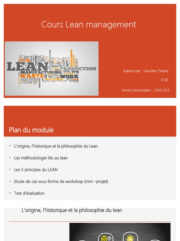 Cours sur le Lean Management | PDF | Six Sigma | Lean (production)
