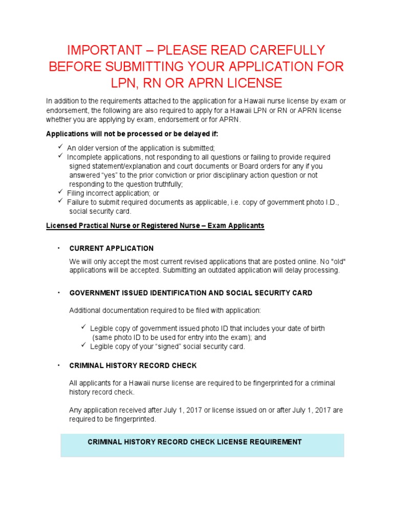 Require App For Nursing Endorsement or Without Exam - 12.20r | PDF ...
