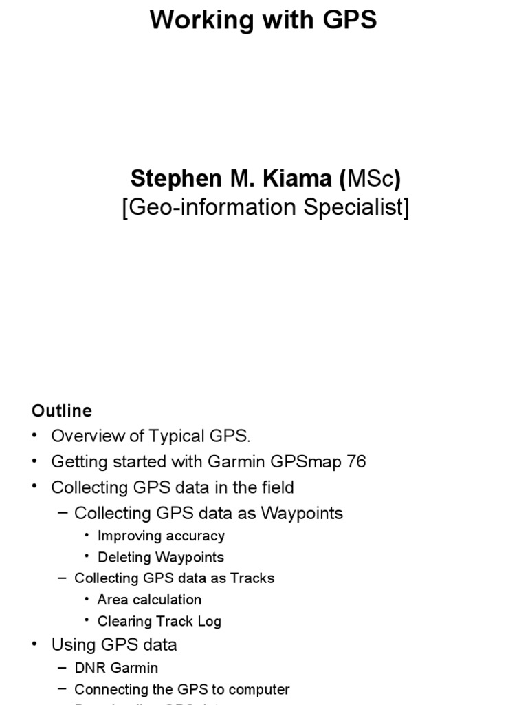 Presentation For Gps Training Pdf Global Positioning System