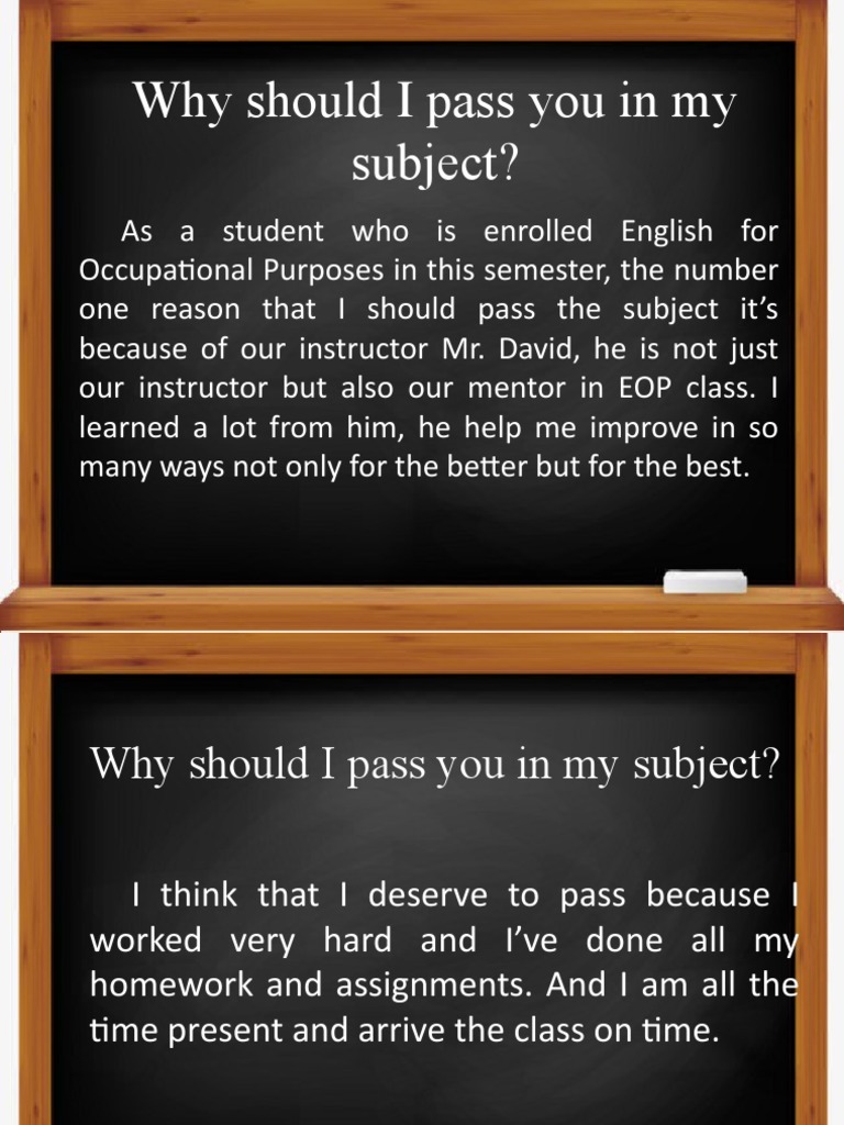 Reasons to Pass My English Class | PDF