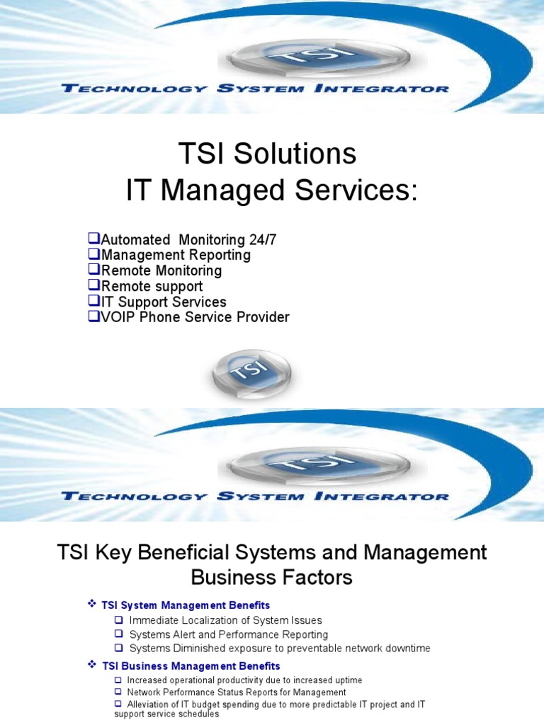 TSI Solutions IT Managed Services | PDF | Computer Network ...