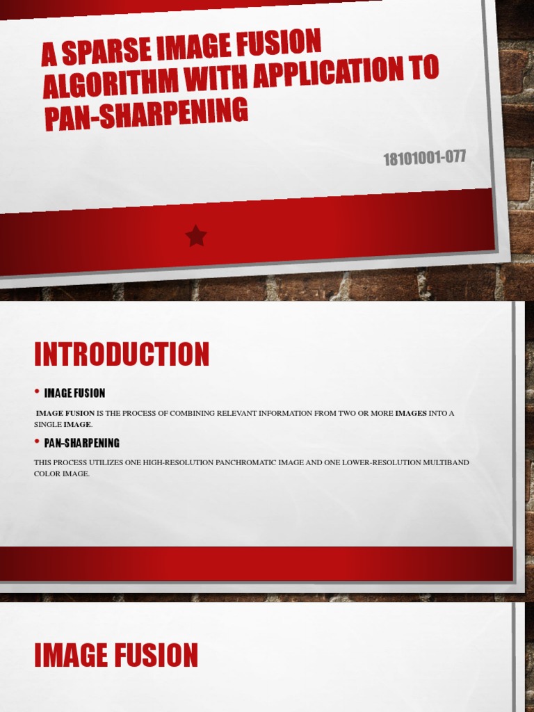 A Sparse Image Fusion Algorithm With Application To | PDF | Science & Mathematics